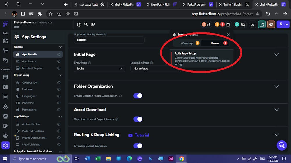 Cannot Use Page With Required Page Parameters Without Default Values For Logged In Page