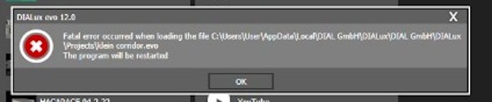 FATAL ERROR - PROGRAM CRASH