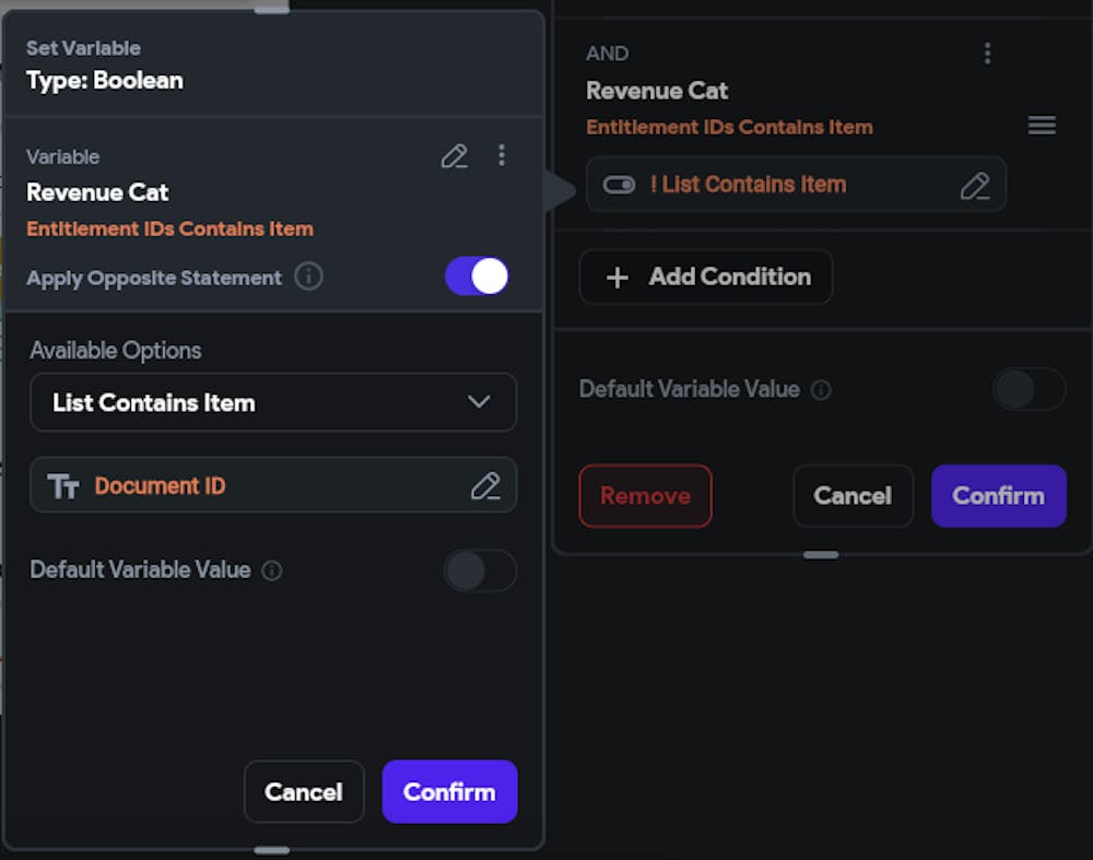 Conditional Visibility based on RevenueCat entitlement
