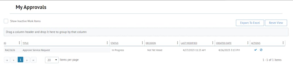 User Guide: Add-In - My Approvals Page