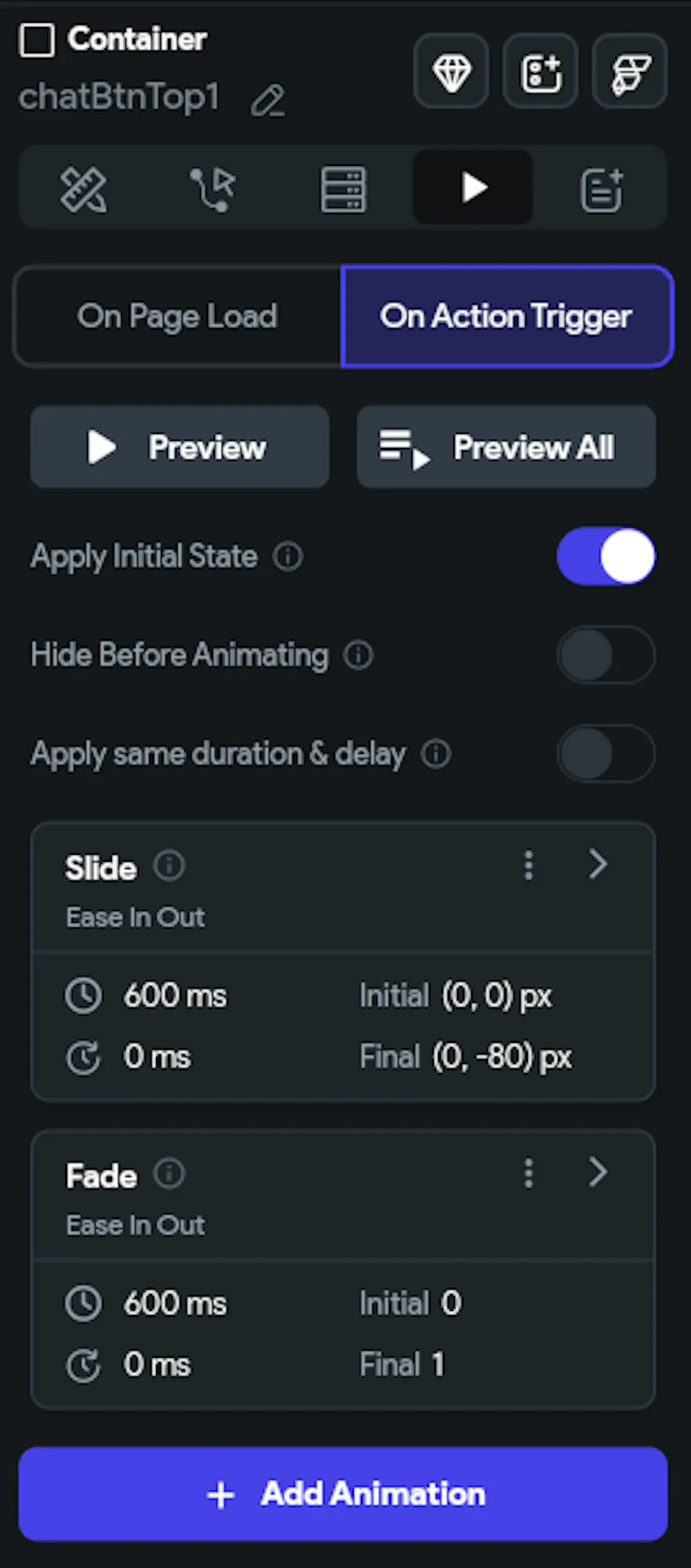 how to click on animated container/icon?