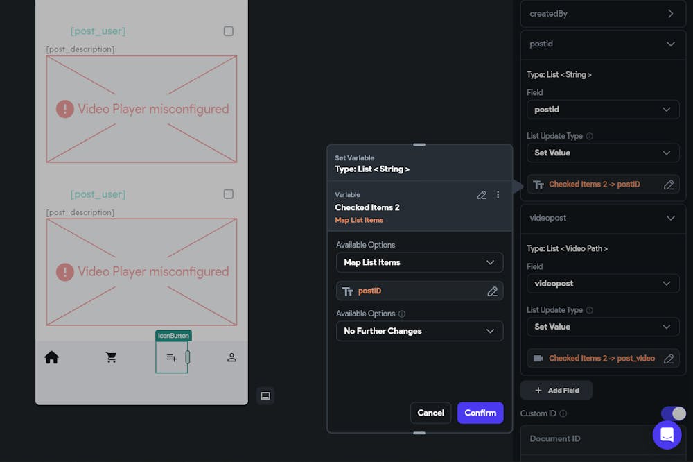 Adding data from two widgets to create one document field