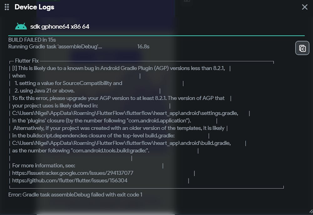 Issue running emulator on windows with desktop app and Android Studio
