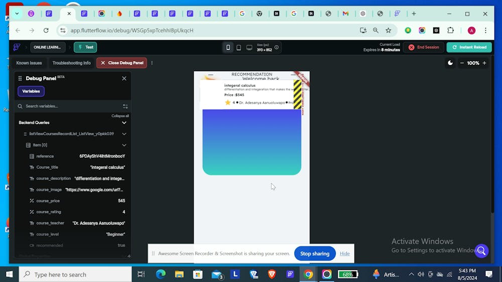 I am experiencing improper display of app when doing testing running of ...
