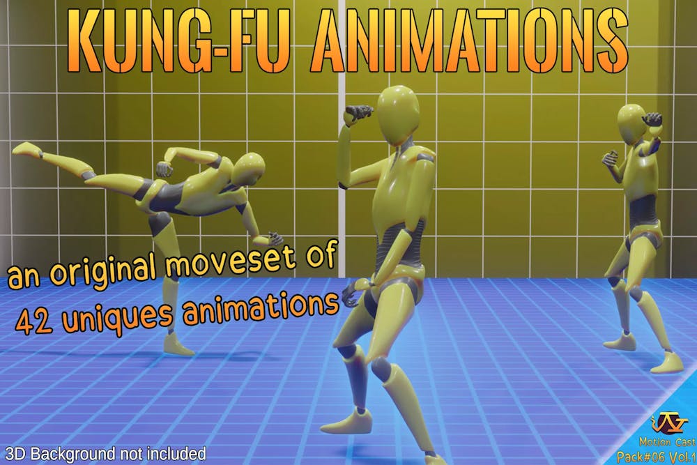 [Unity] (Game Dev Asset) Kung-Fu animations (Motion Cast#06 Vol.1) [Free]