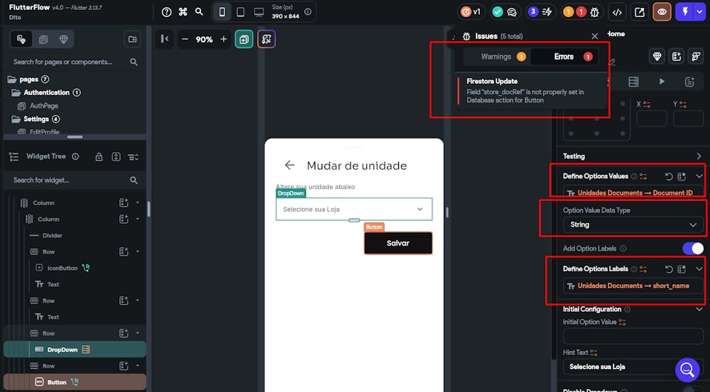 How can I save a document reference from a dropdown?