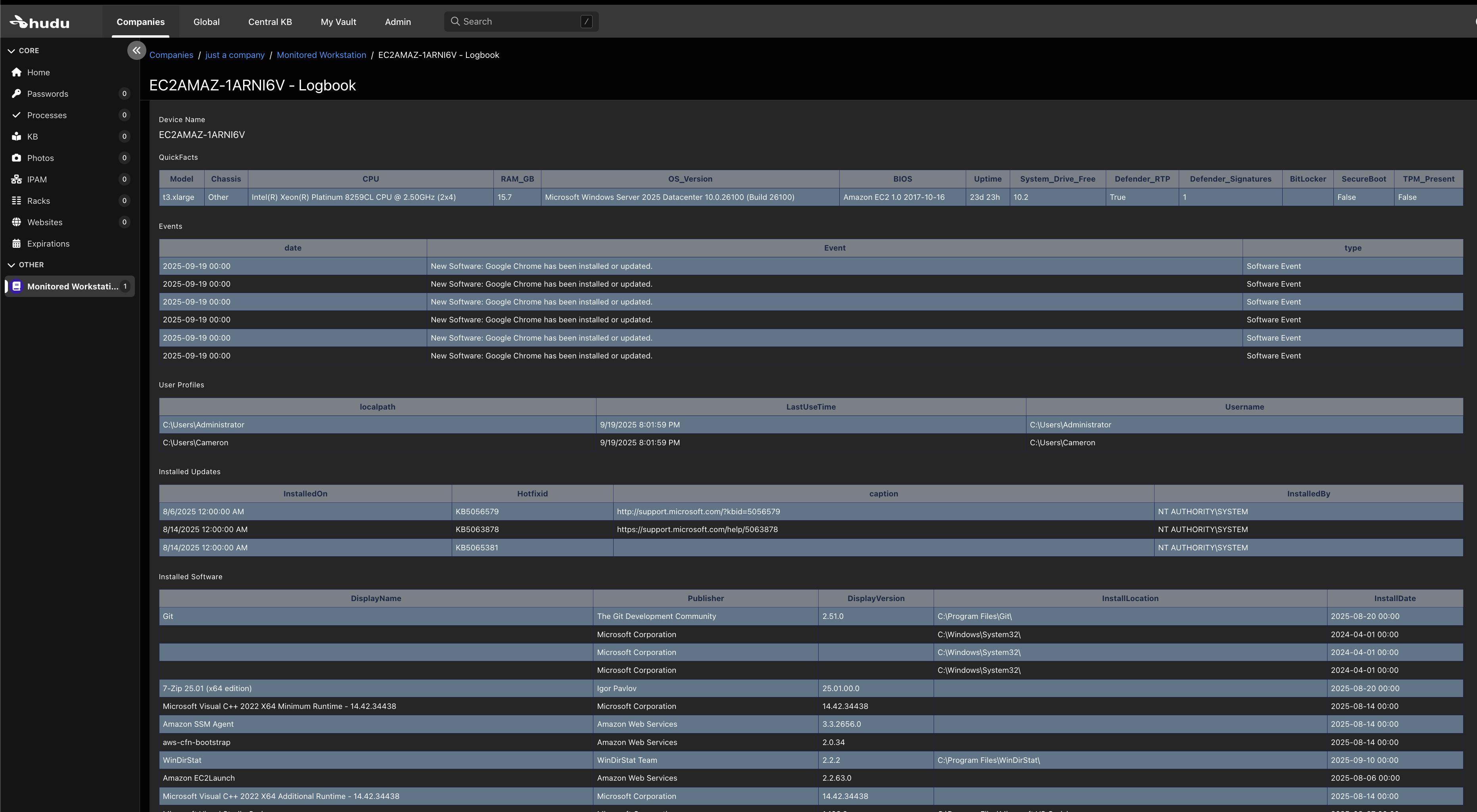 Self/Auto-Documenting Machines with Powershell Script