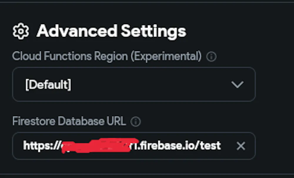 How do I get the custom URL of a firestore database?