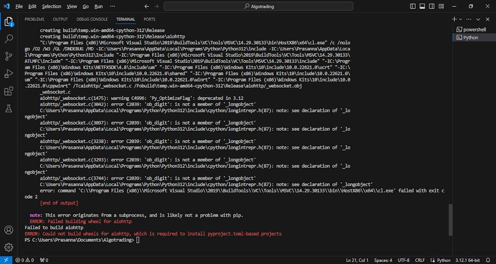 Fyers Api V3 installation failed in Python 3.12 Fyers Api V3 installation failed in Python 3.12