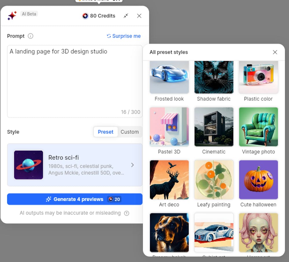 Framer AI & Dora AI 로 랜딩페이지 만들어보기