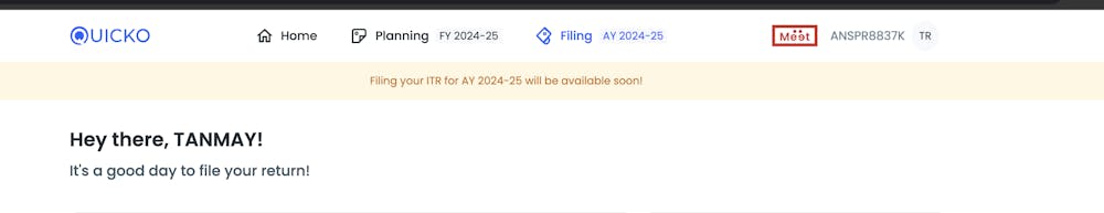 When will Quicko allow tax filing for current year?