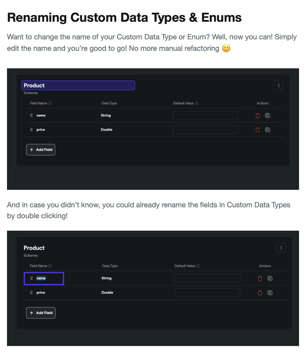 Renaming data types with "no more manual refactoring"