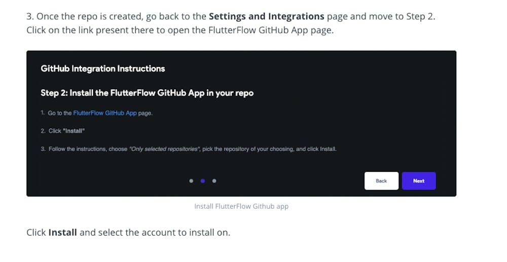 How to add FlutterFlow GitHub app to a GitHub repository?