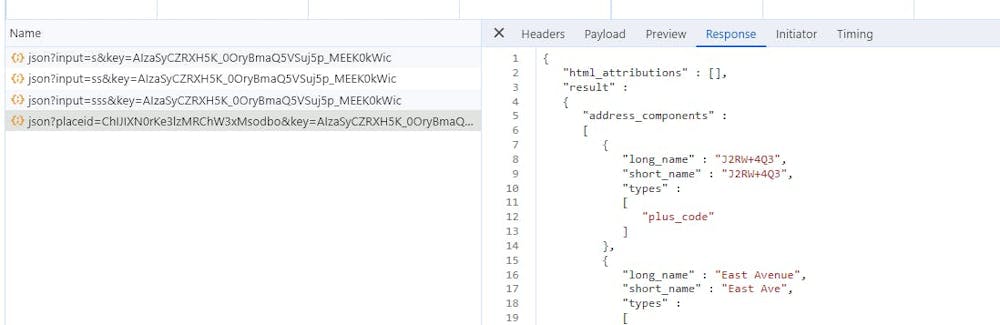 Using json data from Placepicker