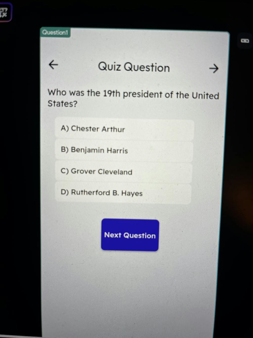 Mutiple Choice Selection