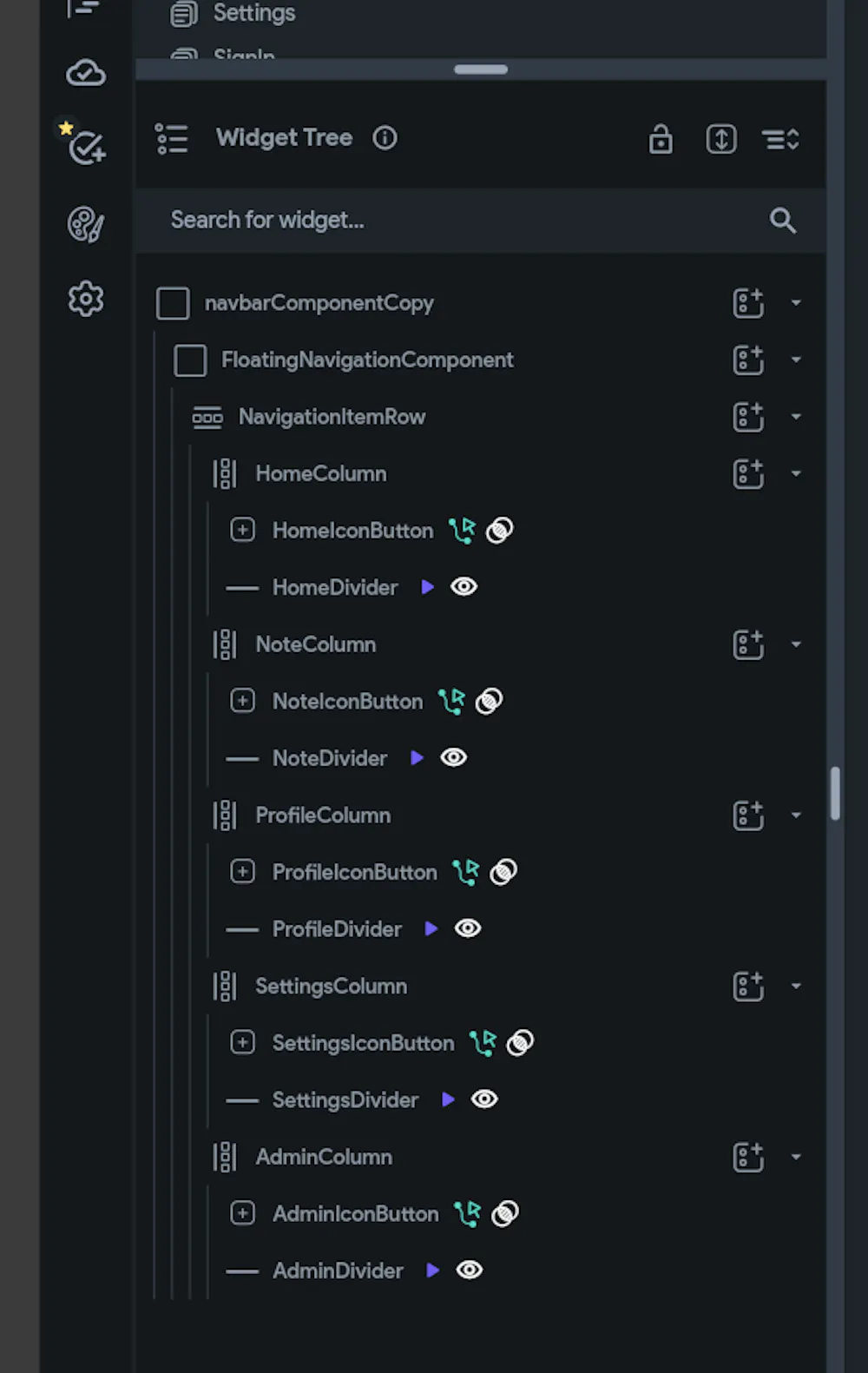 My own nav bar widget disappears but is on screen, just discoloured.