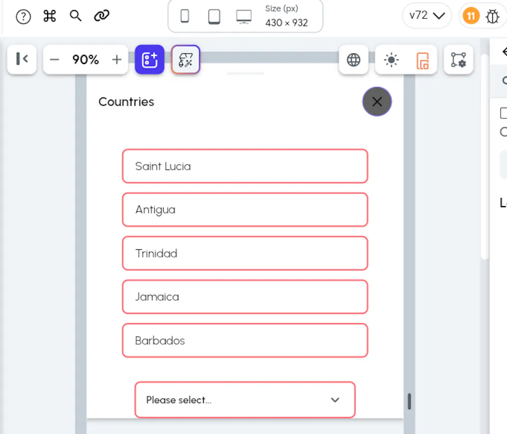 Passing country names as parameters to country page template to ...