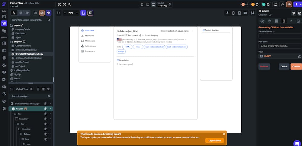Not able to remove "Generating children from variable"