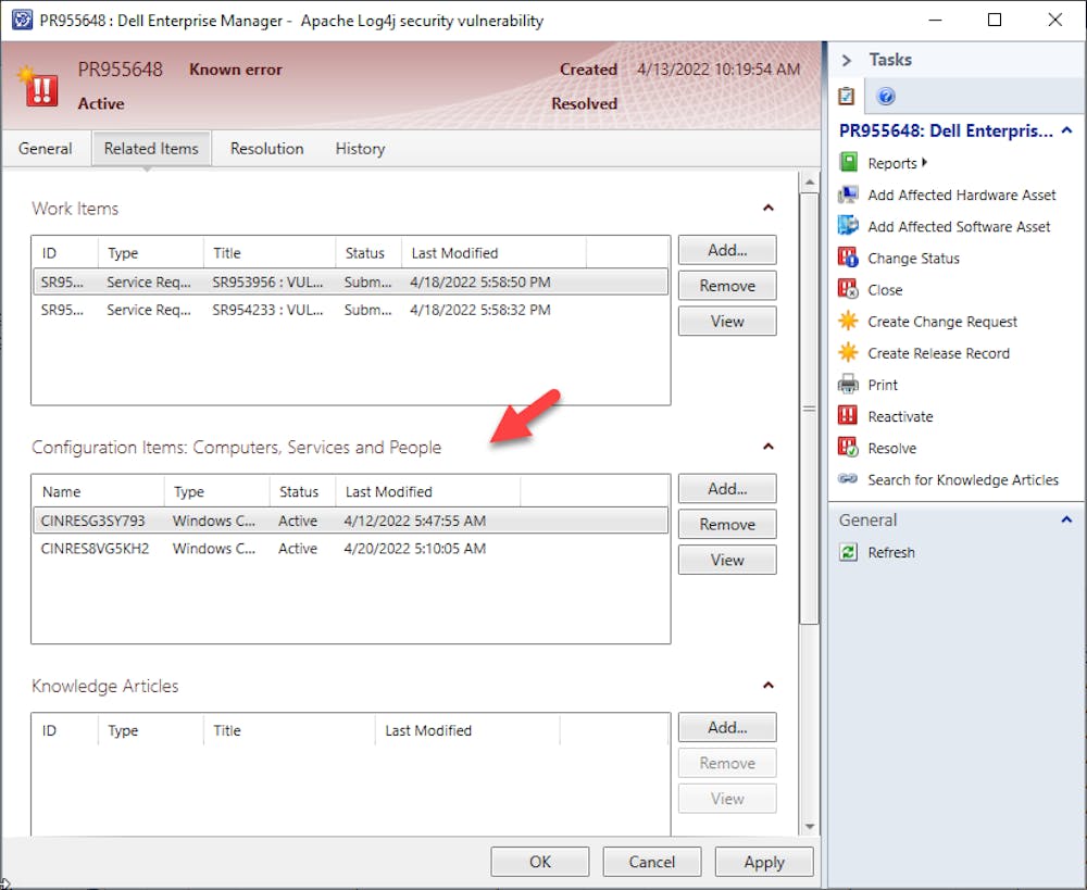 PR Join Configuration Item