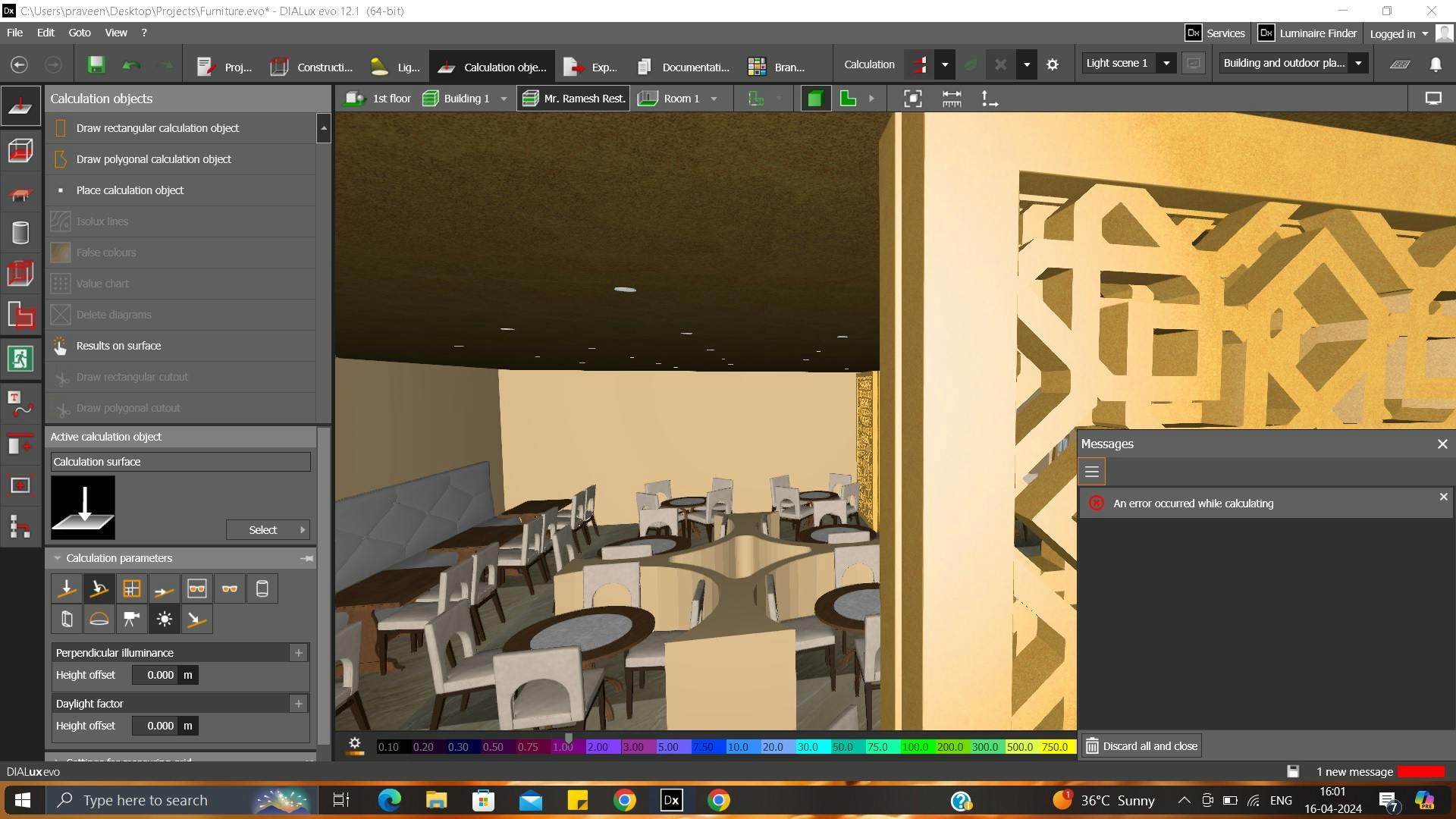 Problem while calculating lighting