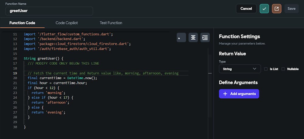 Time-Based Greetings in FlutterFlow: Morning, Afternoon, Evening Wishes