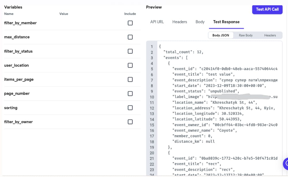 Api Works In Responce And Test But Not Works As Query In Listview Of Other Places In Ff App