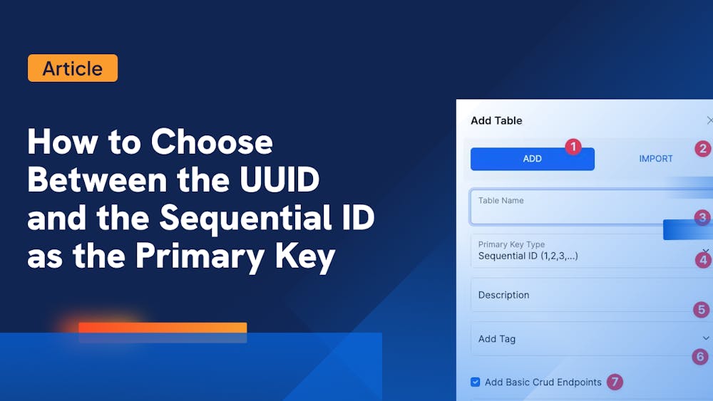 How to choose between the UUID and the sequential ID as the Primary key in Xano?