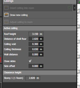 Specific distance settings for floor element from buildings