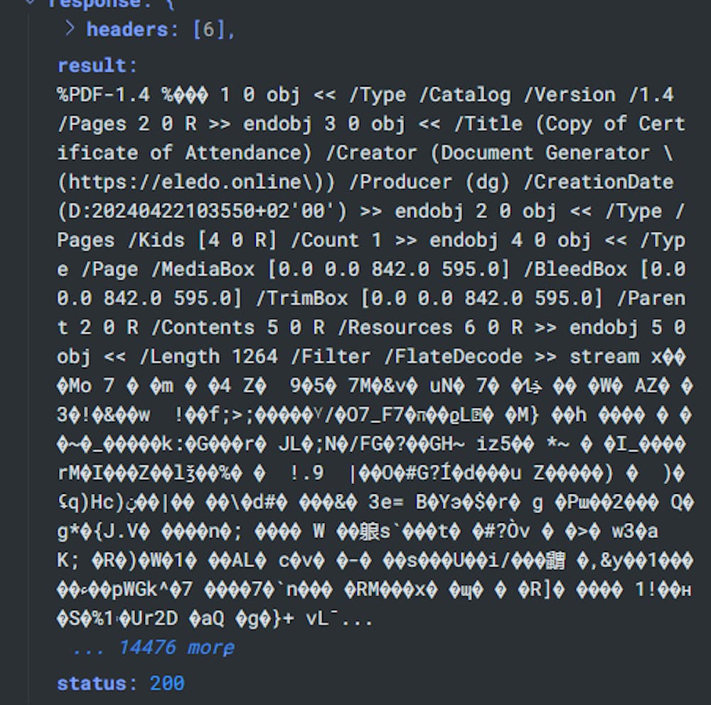 Convert pdf binary into a file