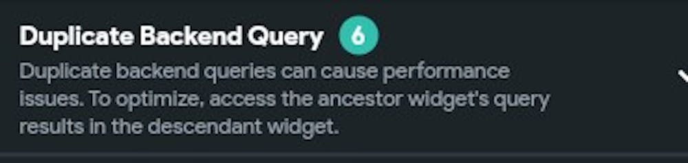 Duplicated Backend Query