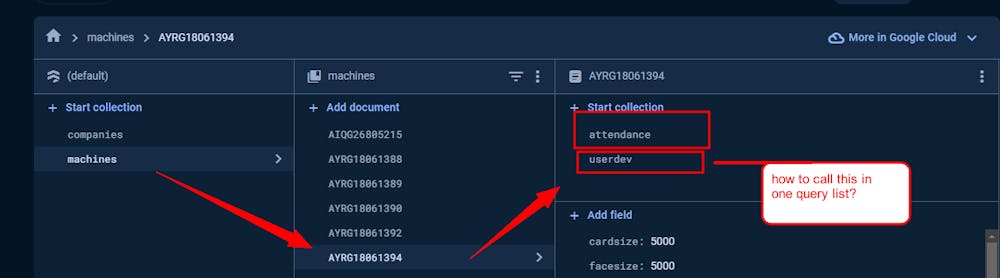 How to Combined this 2 subcollection in one listing card