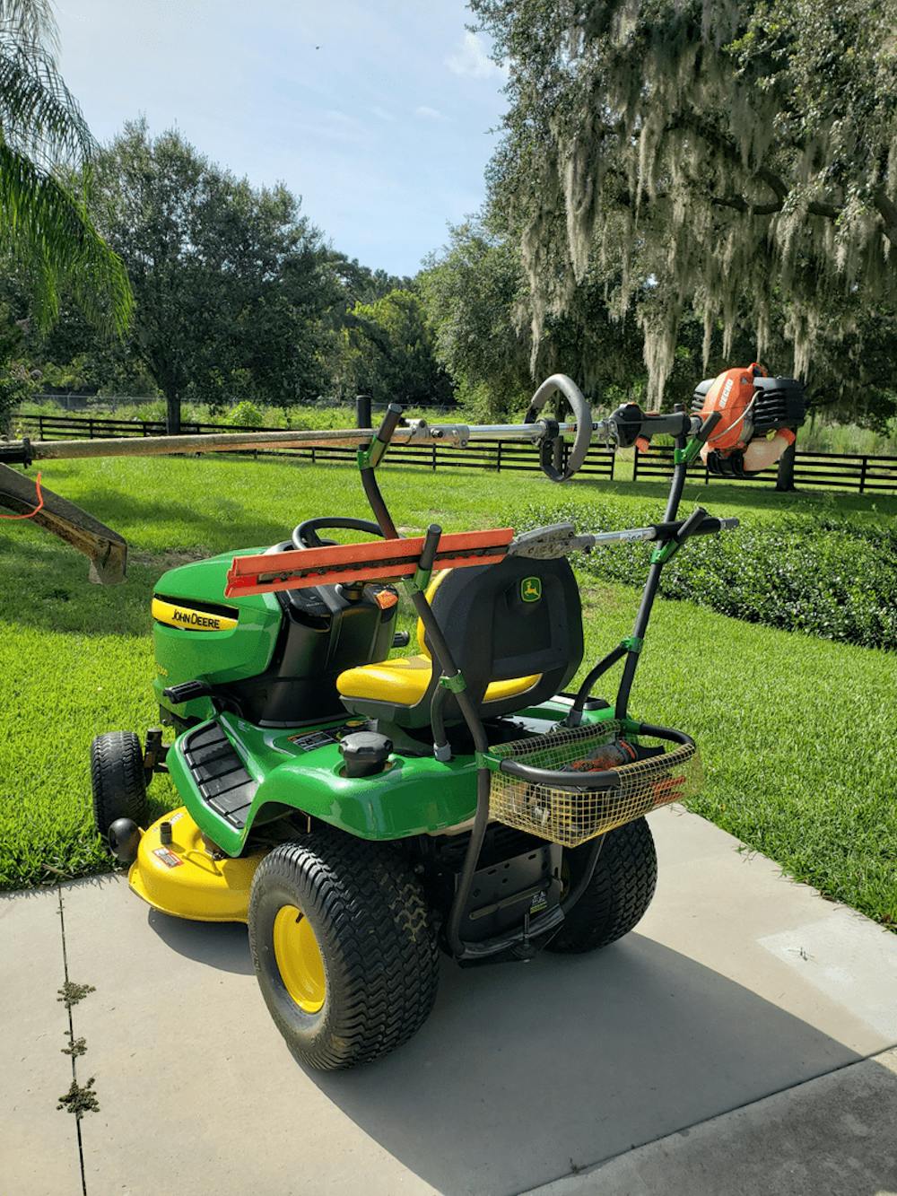 This lawn mower tool rack from Paul is awesome!