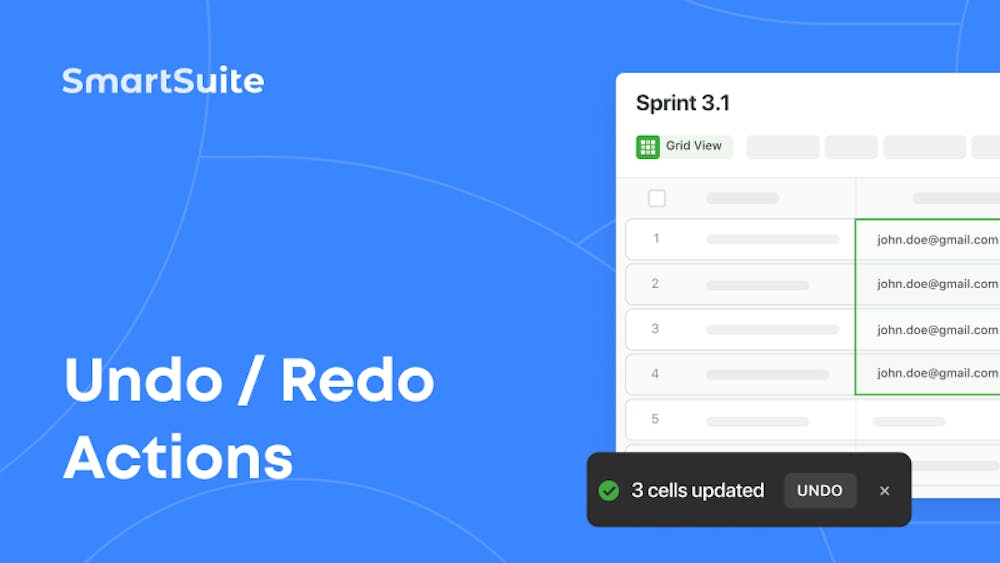 How to use Undo / Redo Actions in SmartSuite