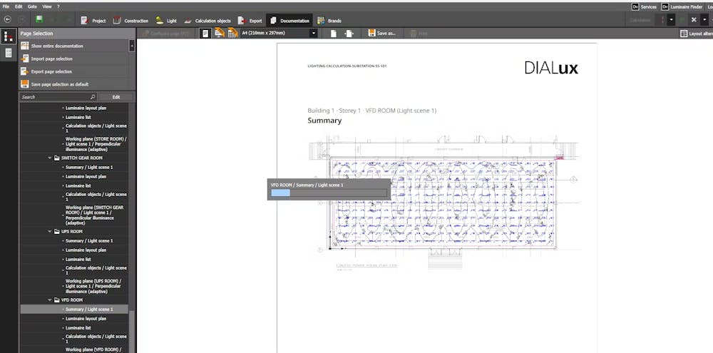 dialux evo taking un usual loading time for documentation