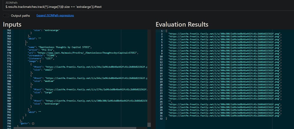 JSON Path "End of input expected" error