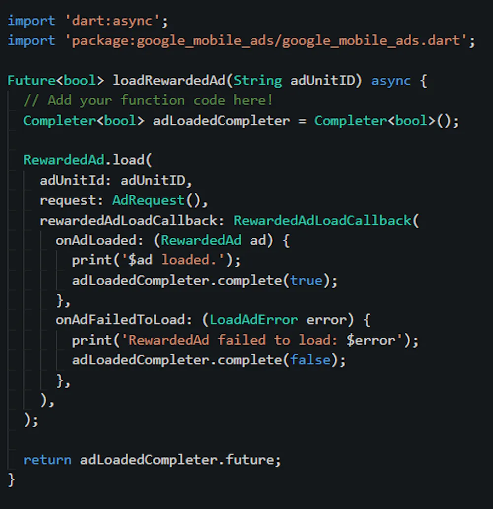 Admob Rewarded ads 2 actions loadAd + ShowAd