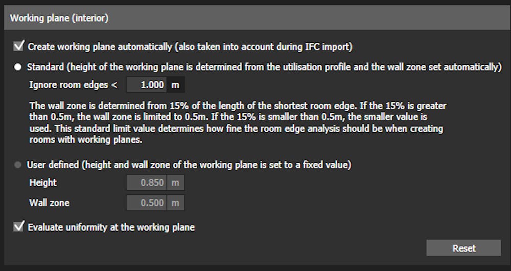 IFC-import & working planes
