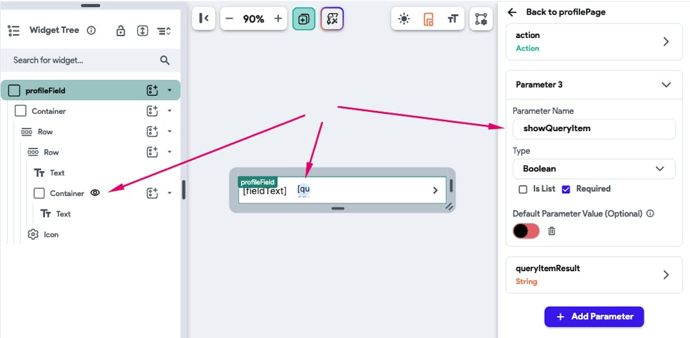 How to control visibility of a component's child widget?