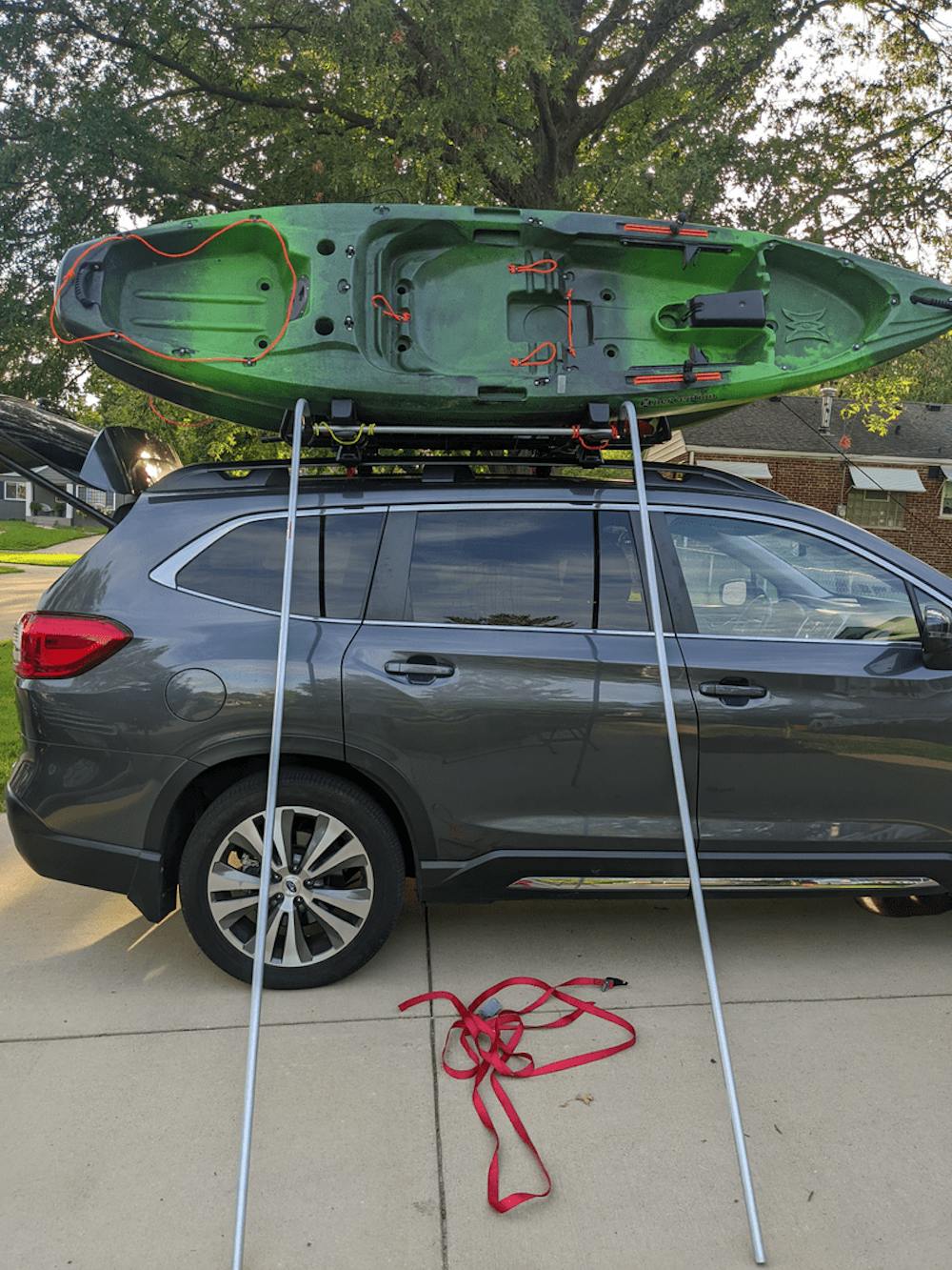 This is my simple kayak rail loading system.