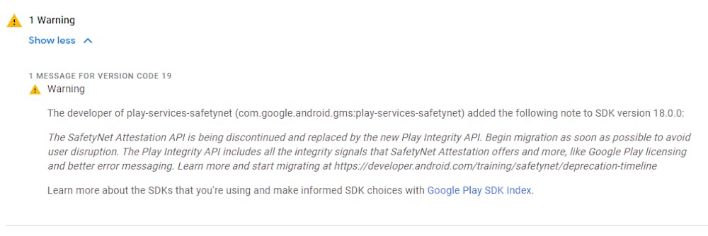 SafetyNet Attestation API - WARNING