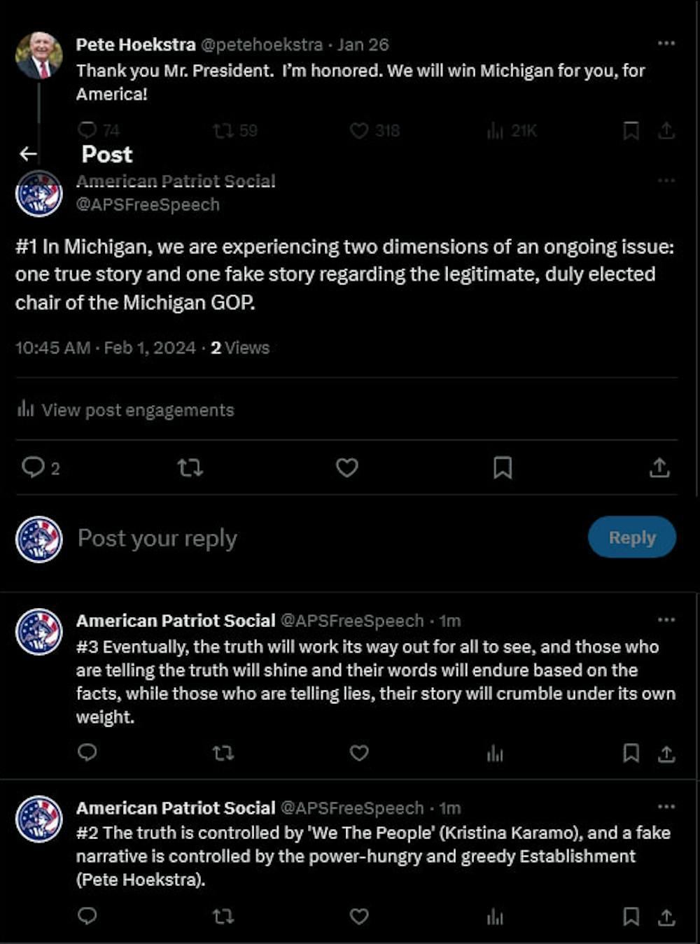 The legitimate, duly elected chair of the Michigan GOP