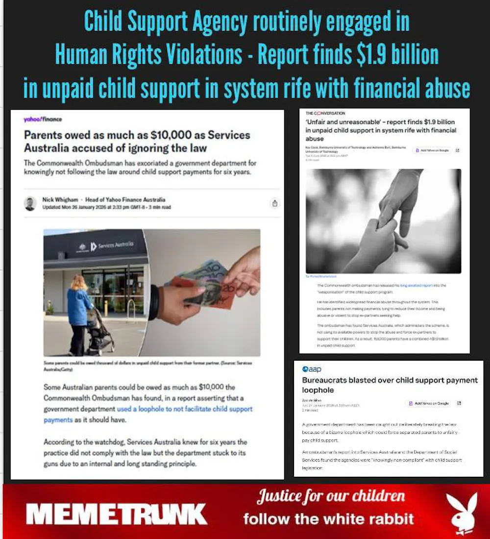 CHILD SUPPORT AGENCY CAUGHT BREACHING ANTI-MONEY LAUNDERING LAWS