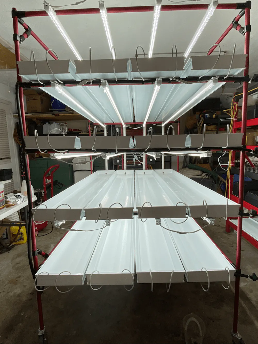 Hydroponic micro green system. 50”x 80”.