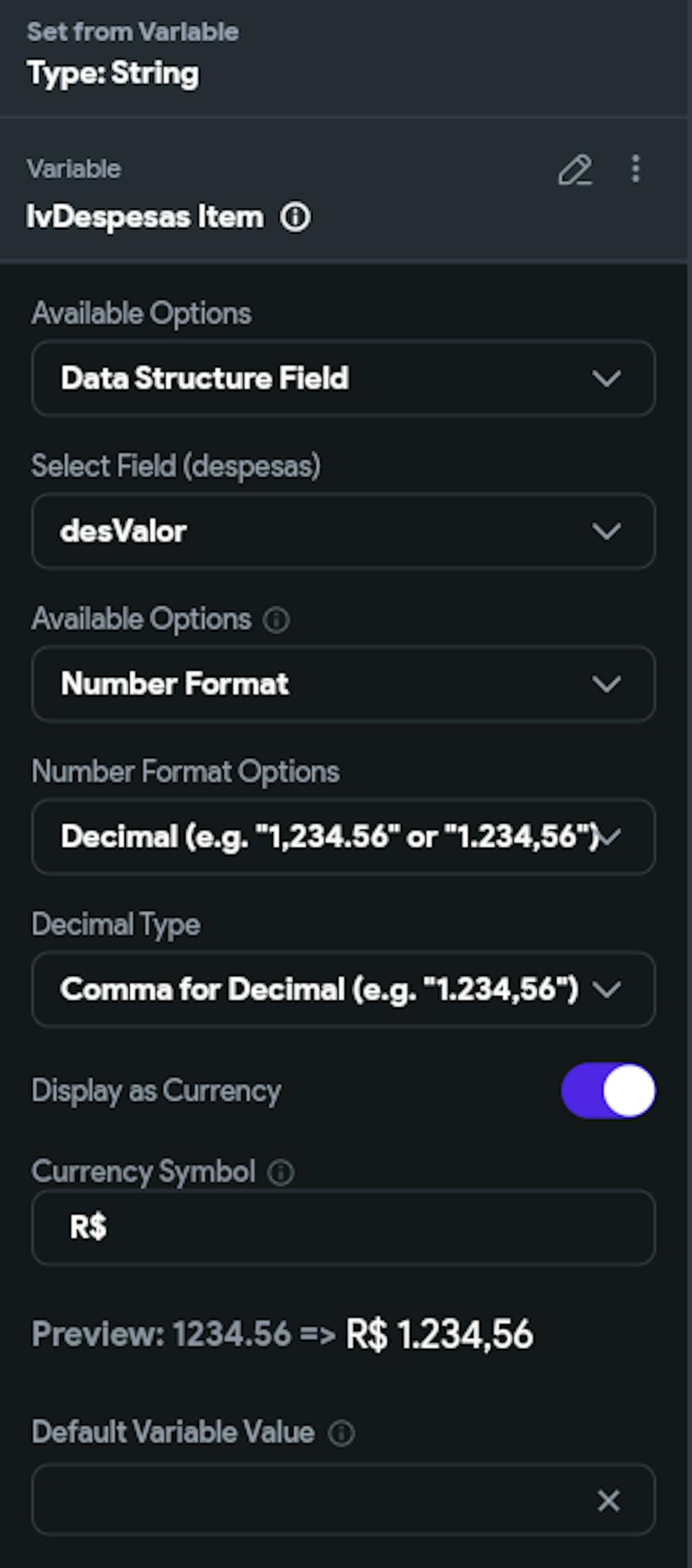 Show currency with 2 decimals