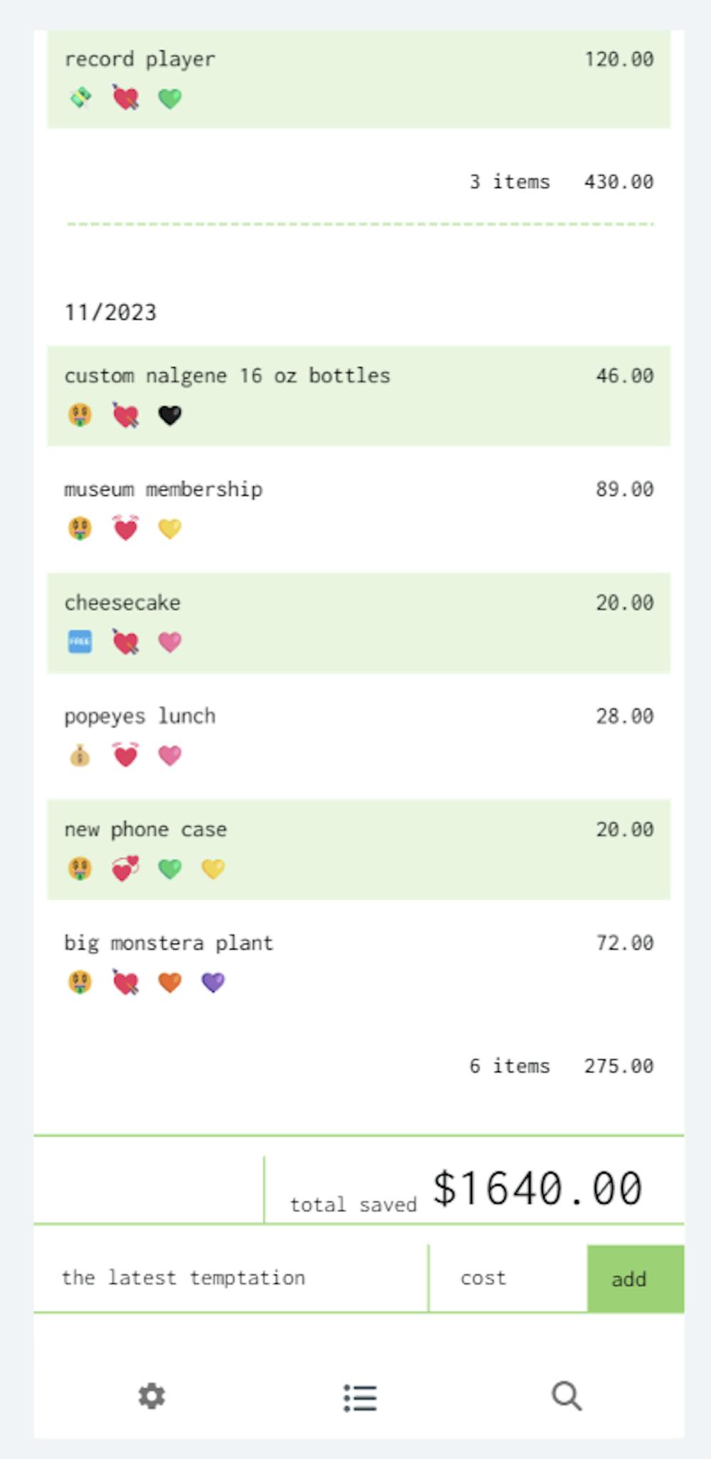 Impulse Bye - a money tracker for intentional spending