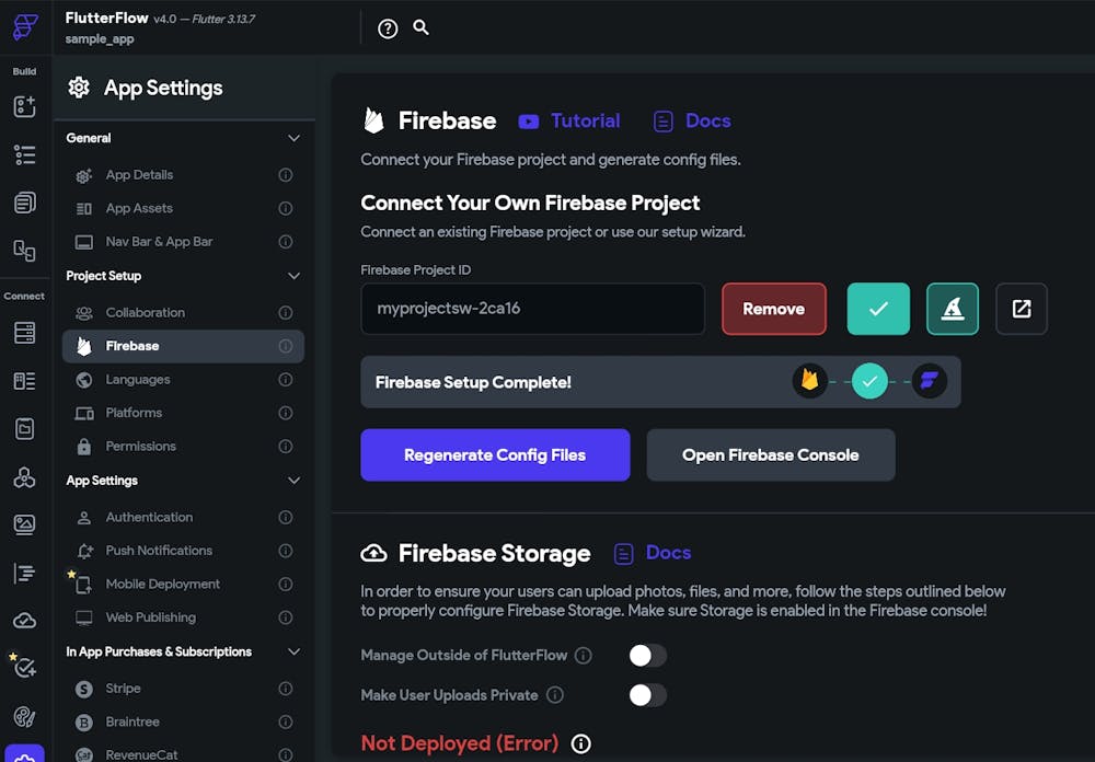 Firebase connect and push notification deploy