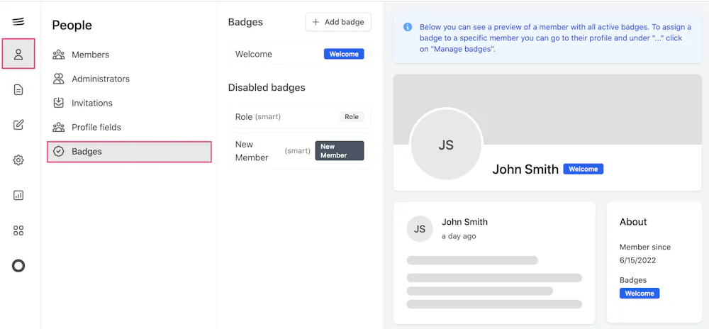 How to create and assign member badges