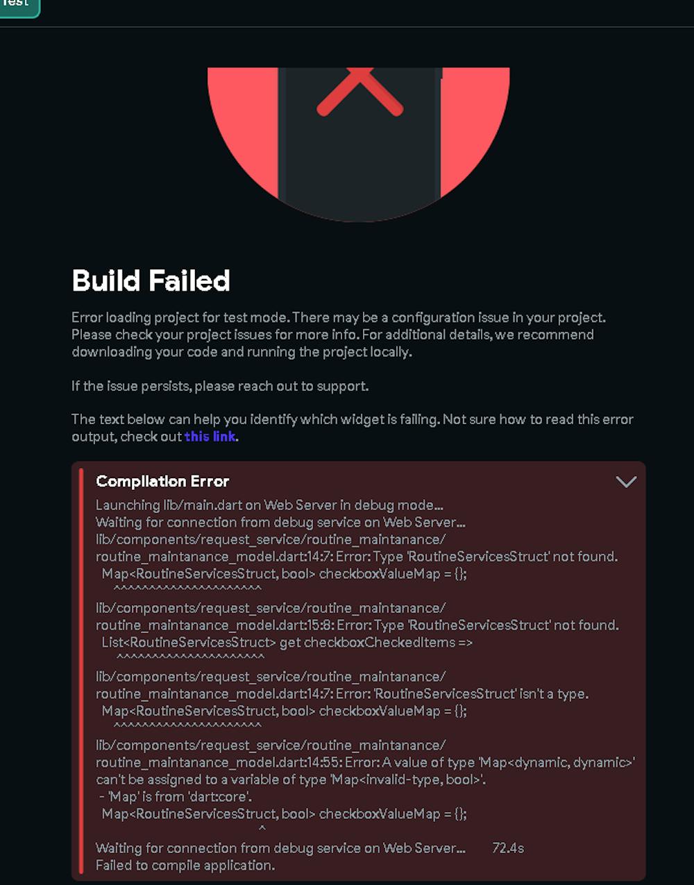 Build failed after using a local map list to generate a list