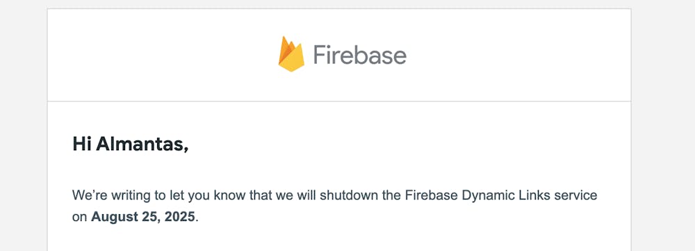 Firebase dynamic links are being removed!!!