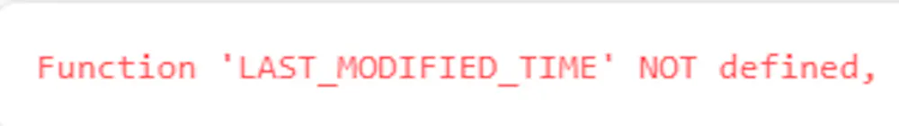 Bug with LAST_MODIFIED_TIME / LAST_MODIFIED_TIME_STATUS function